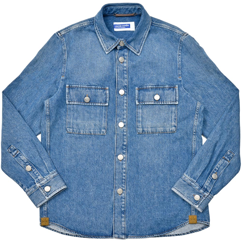JACOB COHEN（ヤコブコーエン）ウォッシュドコットンセルロースデニムシャツジャケット 226-31809 54055000052 ...